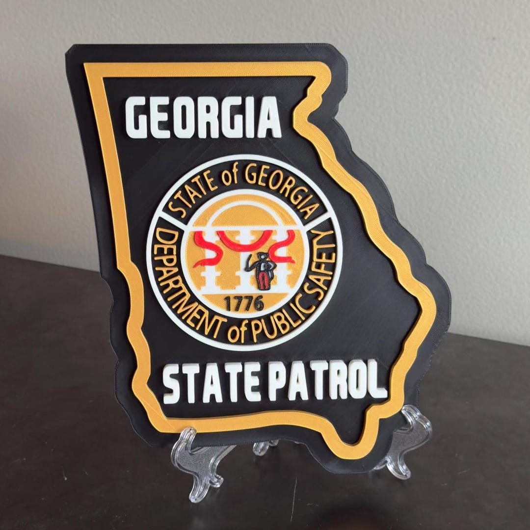 Georgia State Patrol 3D Plaque First Responder Wall Art GA Display ...