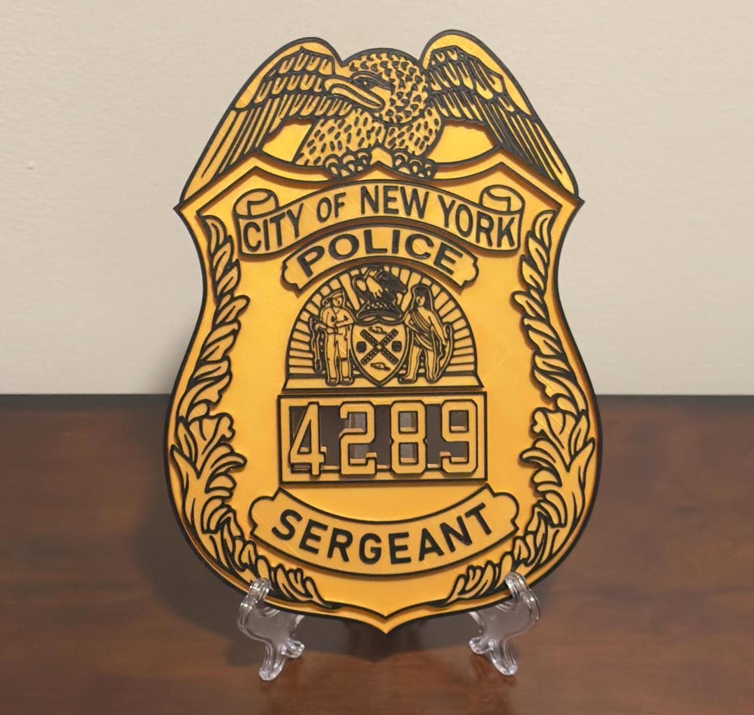 NYPD Sergeant Shield: 3D Embossed NYC Police Plaque - Etsy