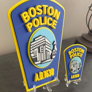 Boston Police Department Logo 3D Embossed Display Plaque First ...