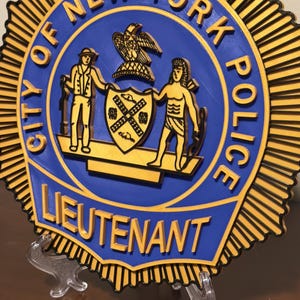 NYPD Lieutenant Shield: 3D Embossed NYC Police Plaque - Etsy