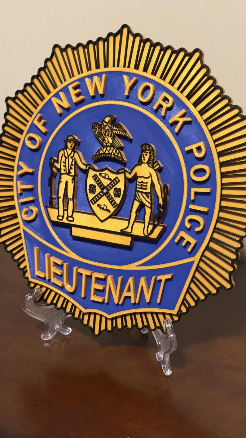 NYPD Lieutenant Shield: 3D Embossed NYC Police Plaque - Etsy