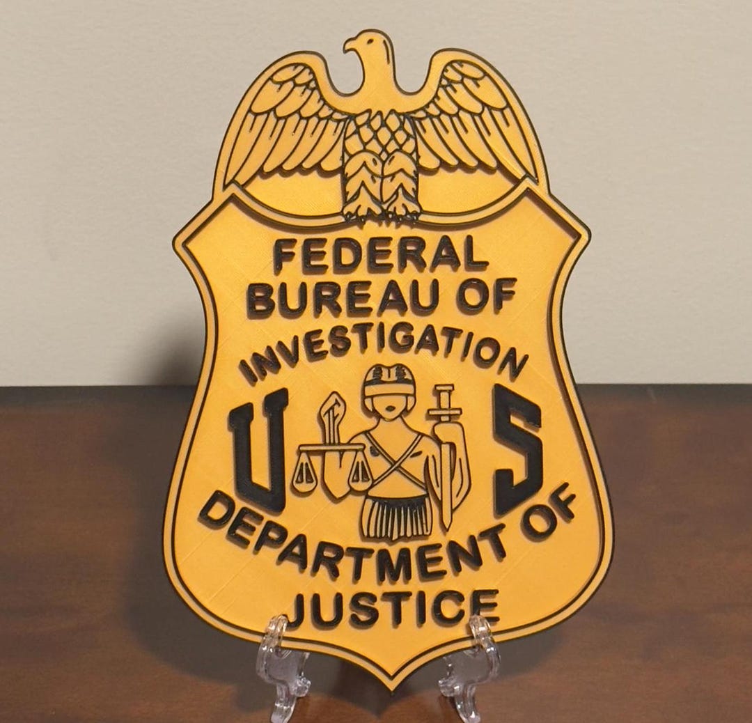 FBI Badge for Display ONLY 3D Display Police 3D Embossed Display Plaque ...