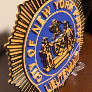 NYPD Lieutenant Shield: 3D Embossed NYC Police Plaque - Etsy