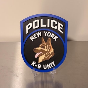 NYPD K9 Plaque 3D Embossed Police Badge (wall Display, 9") - Etsy