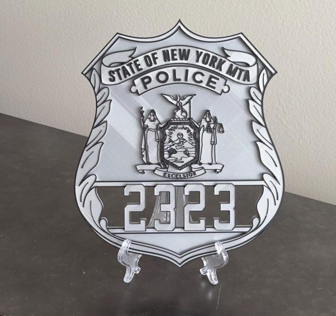 NYS MTA Police Officer Shield 3D Display Patch Embossed 9" Plaque - Etsy