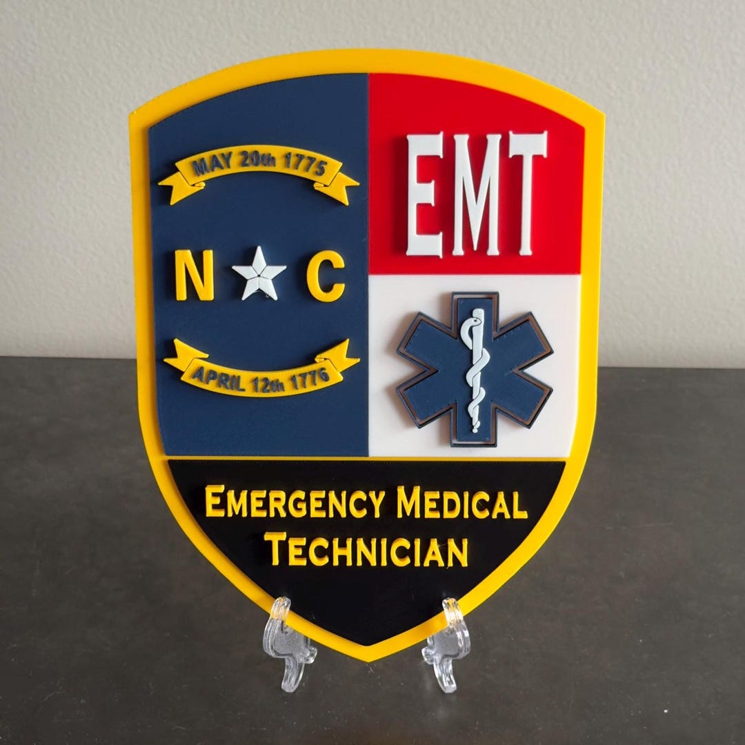 3D Embossed North Carolina EMS Display Plaque: First Responder Wall Art ...