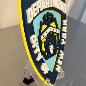 NYPD 3D Embossed Display Plaque: NYC Police Department Wall Art - Etsy