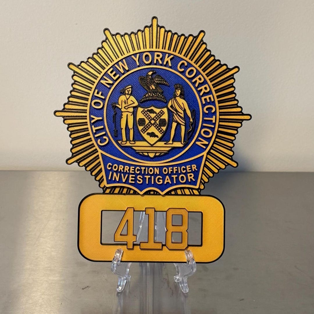 NYC Corrections Officer Investigator Shield 3D Display Plaque NY New ...