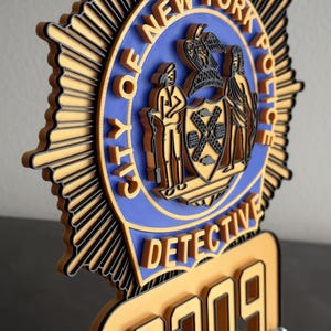 Embossed NYPD Detective Shield Replica: NYC Police Display Plaque Patch ...