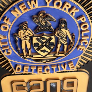 NYPD Detective Shield Plaque, Embossed 3D Display (9 Inch Plaque) - Etsy