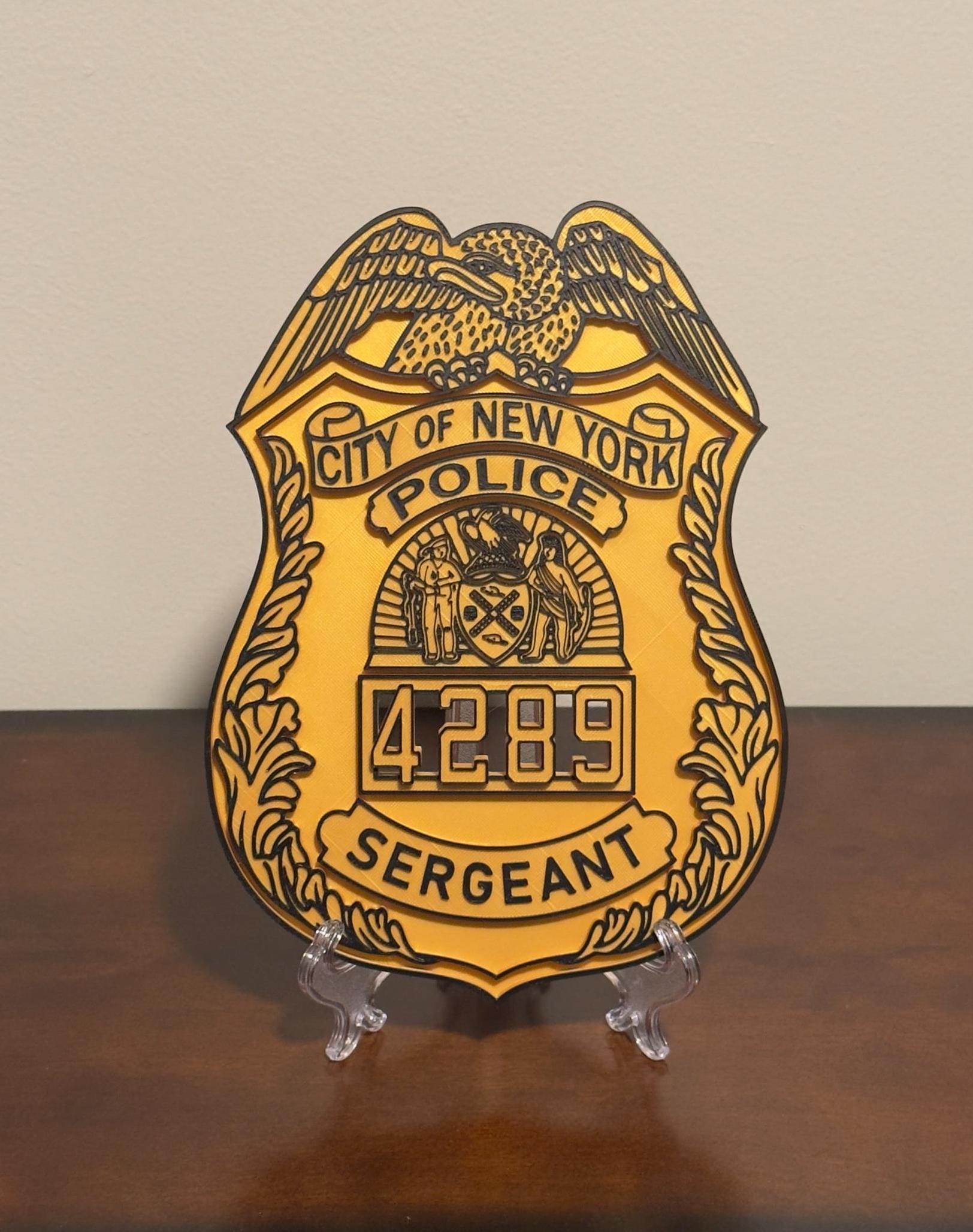 NYPD Sergeant Shield: 3D Embossed NYC Police Plaque - Etsy