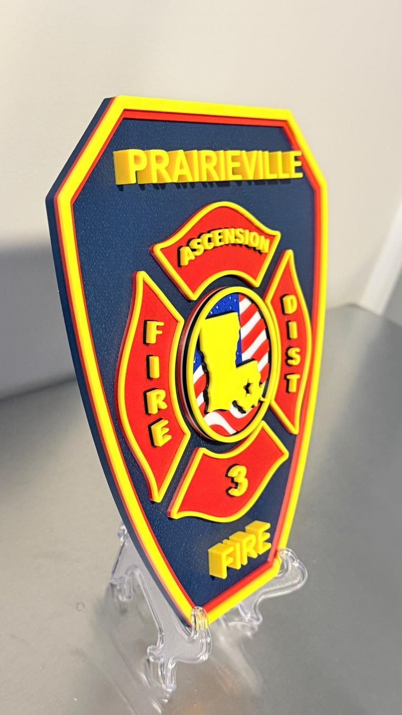 Prairieville Fire Department 3D Display Plaque First Responder Wall Art ...