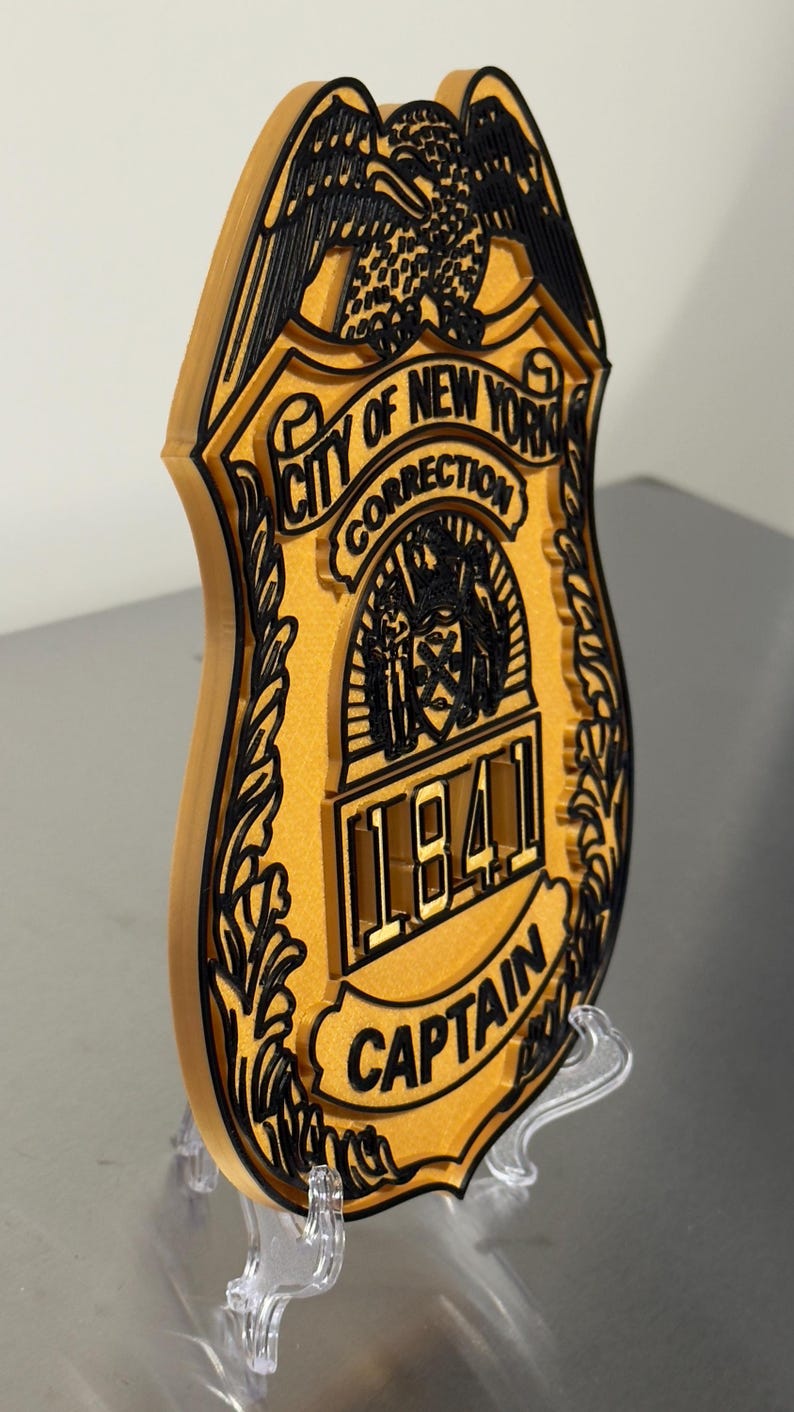 NYC Correction Captain Shield Plaque: First Responder Wall Art NY ...