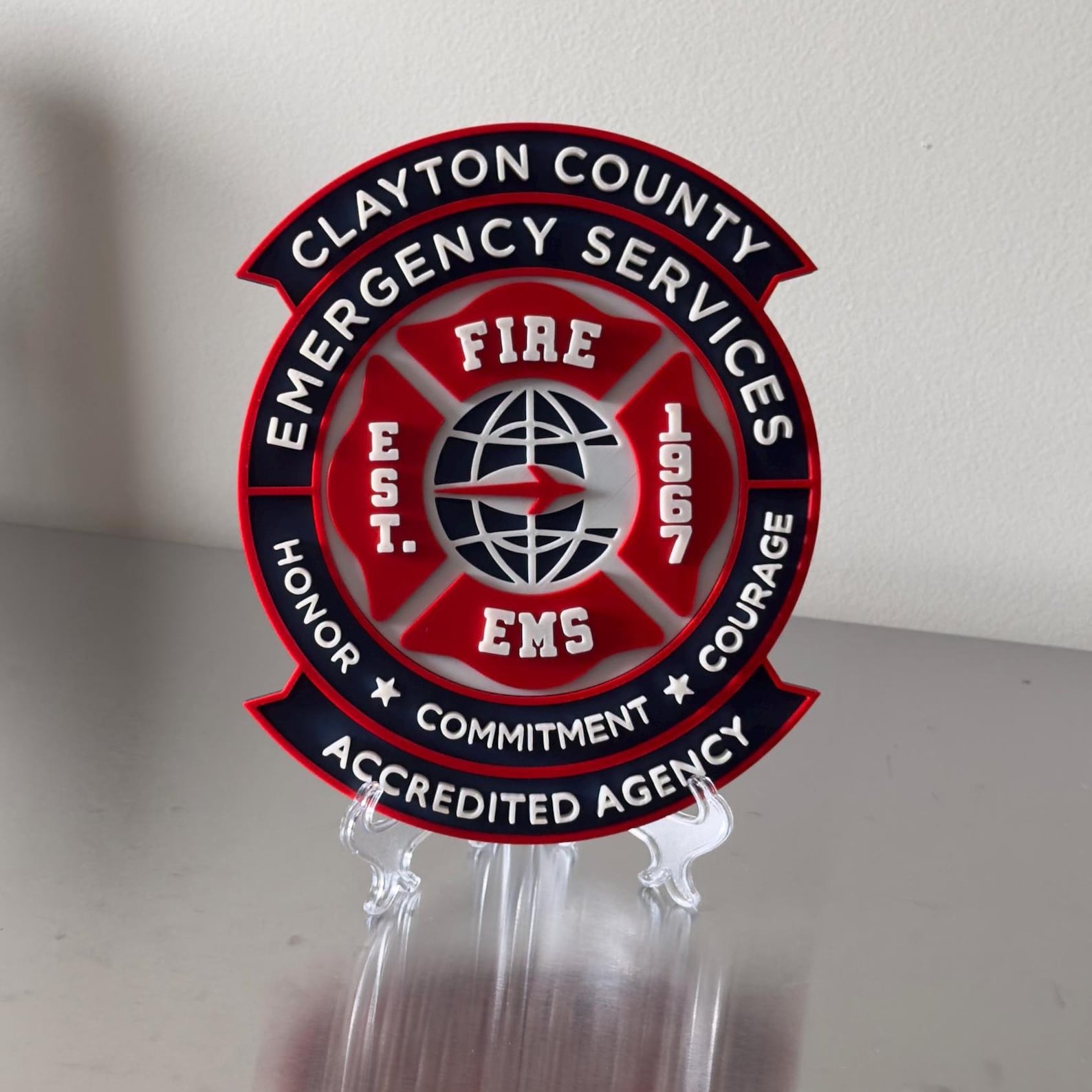 Clayton County GA Fire & EMS 3D Embossed Display Plaque: First ...