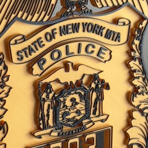 NYS MTA Sergeant Shield 3D Display Patch NYC Police Department Embossed ...
