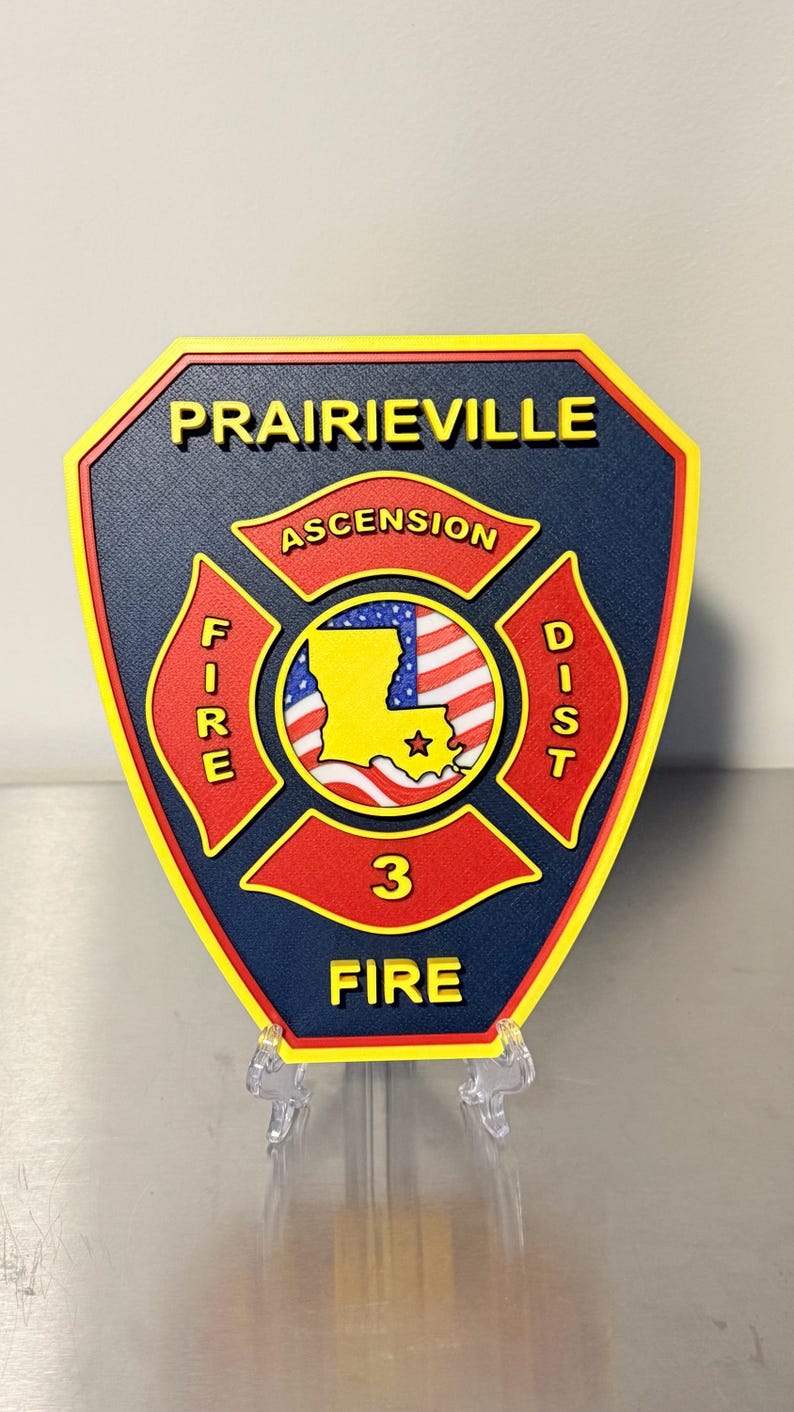 Prairieville Fire Department 3D Display Plaque First Responder Wall Art ...