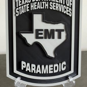 Texas Paramedic Patch Plaque: 3D Embossed First Responder Wall Art TX ...