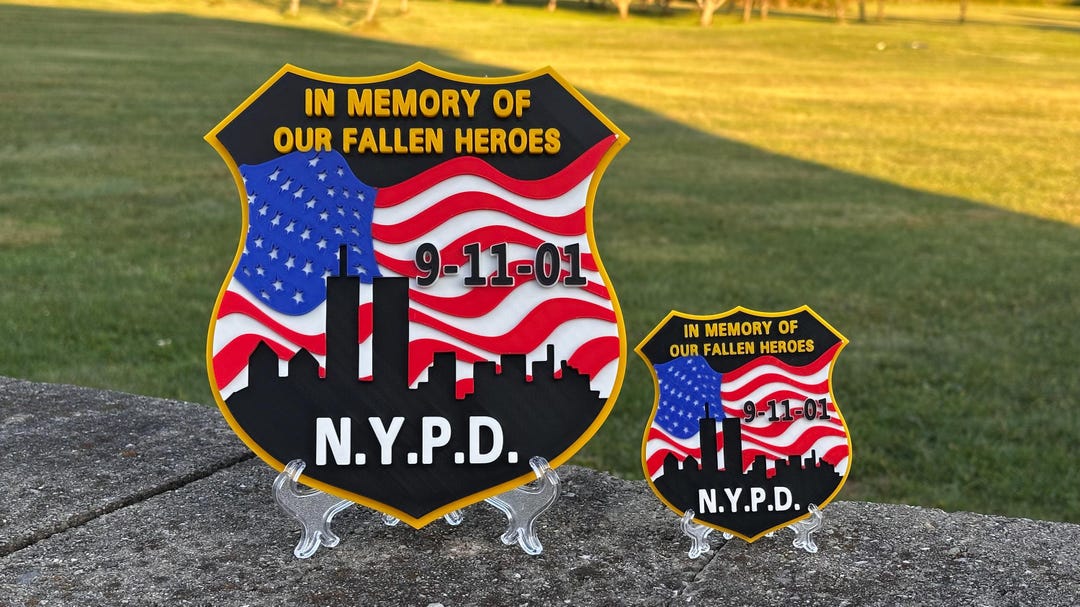 NYPD 9-11 Tribute Plaque: World Trade Center First Responder Wall Art ...