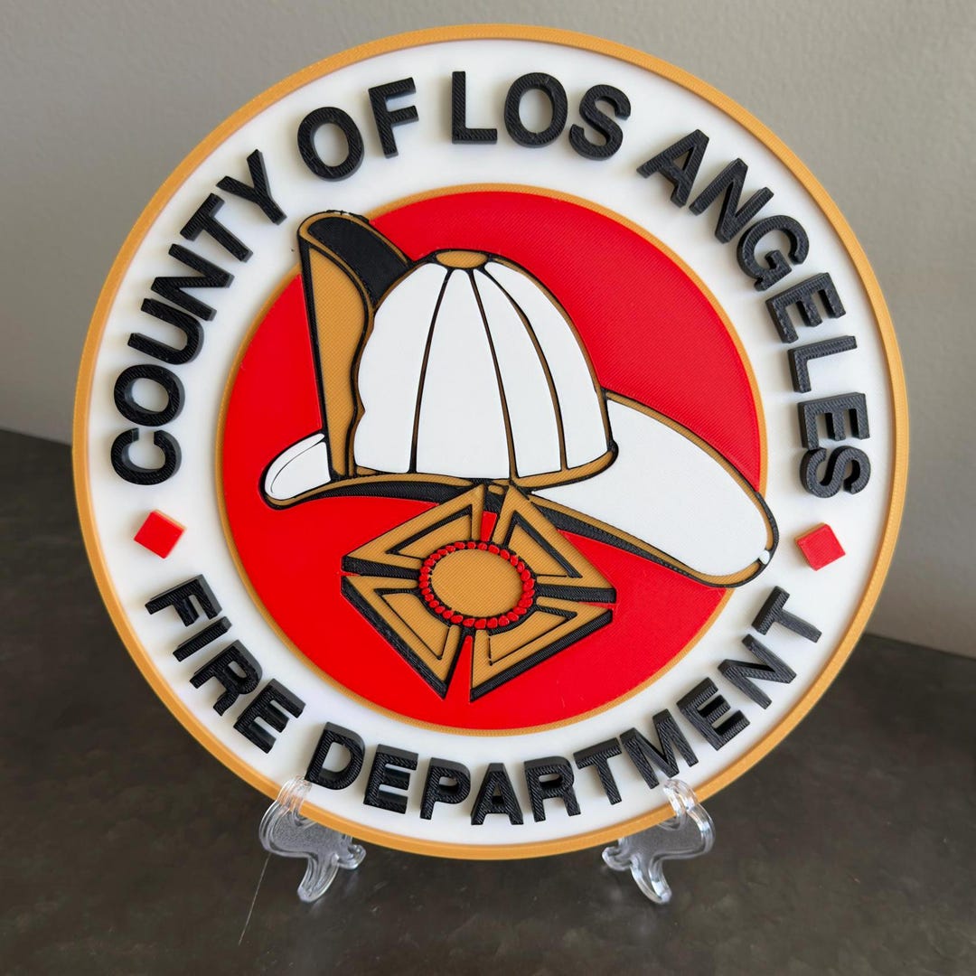 Los Angeles County Fire Department Logo 3D Embossed Display Plaque ...