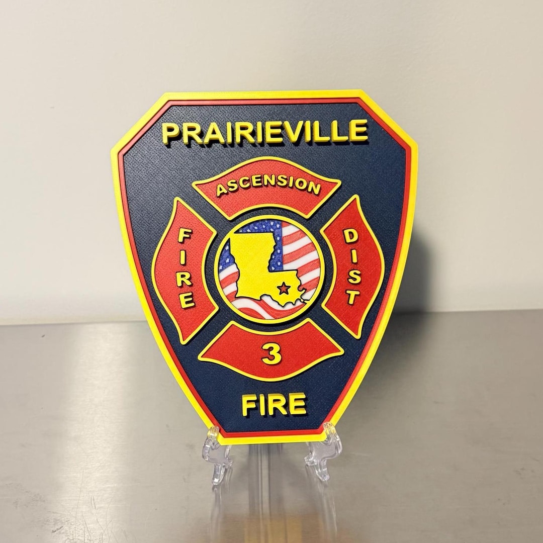 Prairieville Fire Department 3D Display Plaque First Responder Wall Art ...