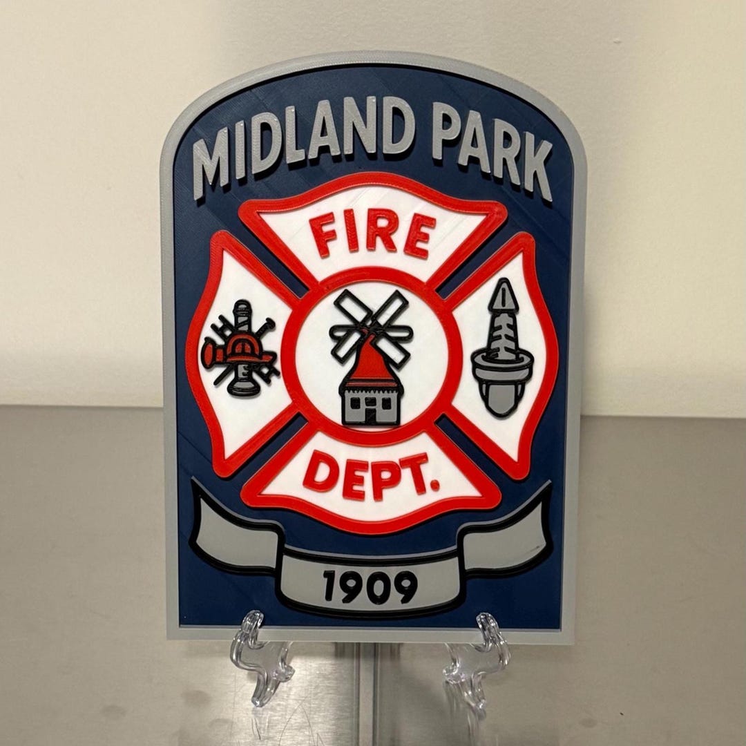 Midland Park Fire Department 3D Plaque: First Responder Wall Art - Etsy
