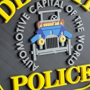 Detroit Police Department 3D Embossed Plaque: First Responder Wall Art ...