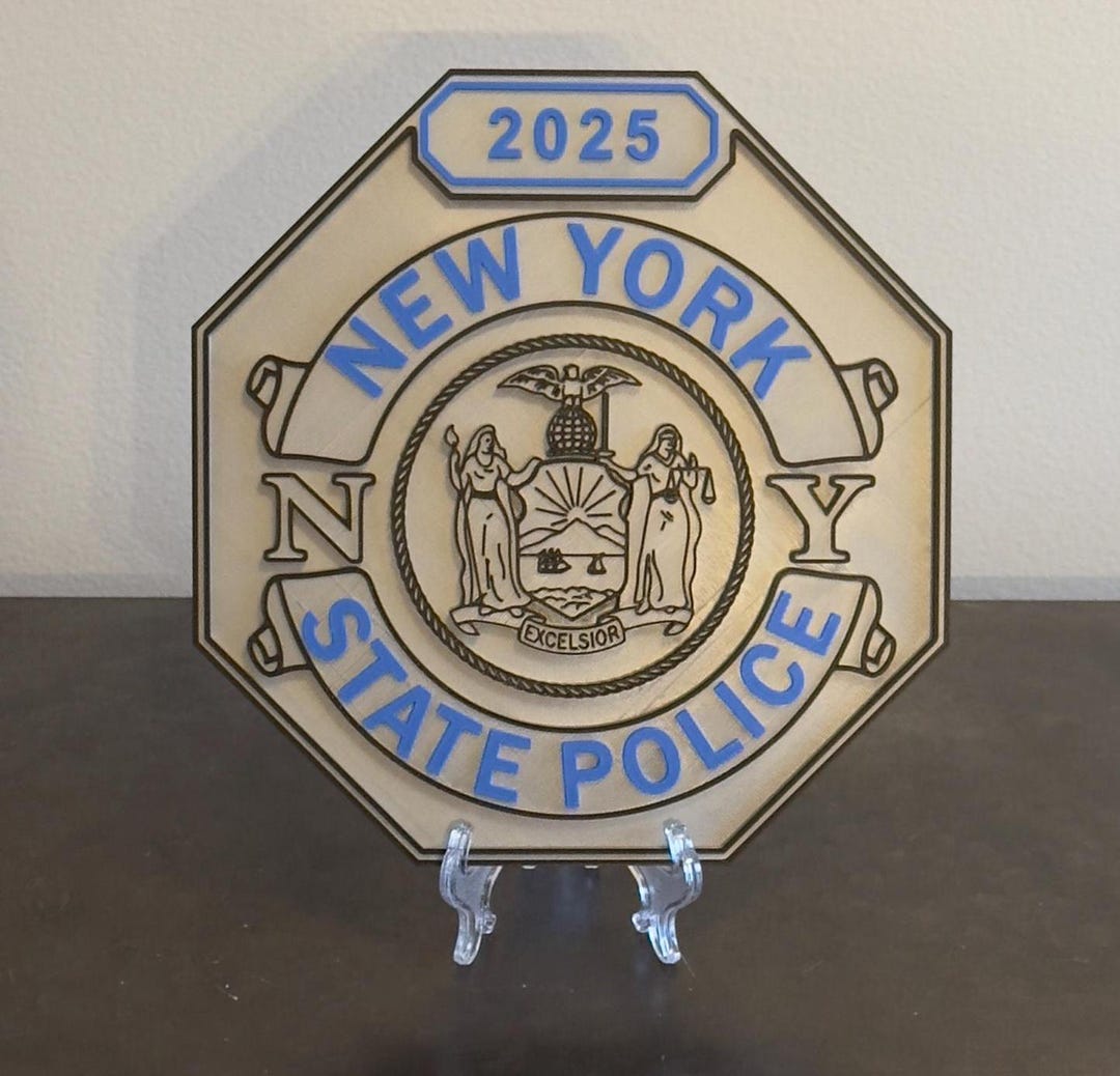 New York State Police Department Logo Officer Trooper Shield 3D ...