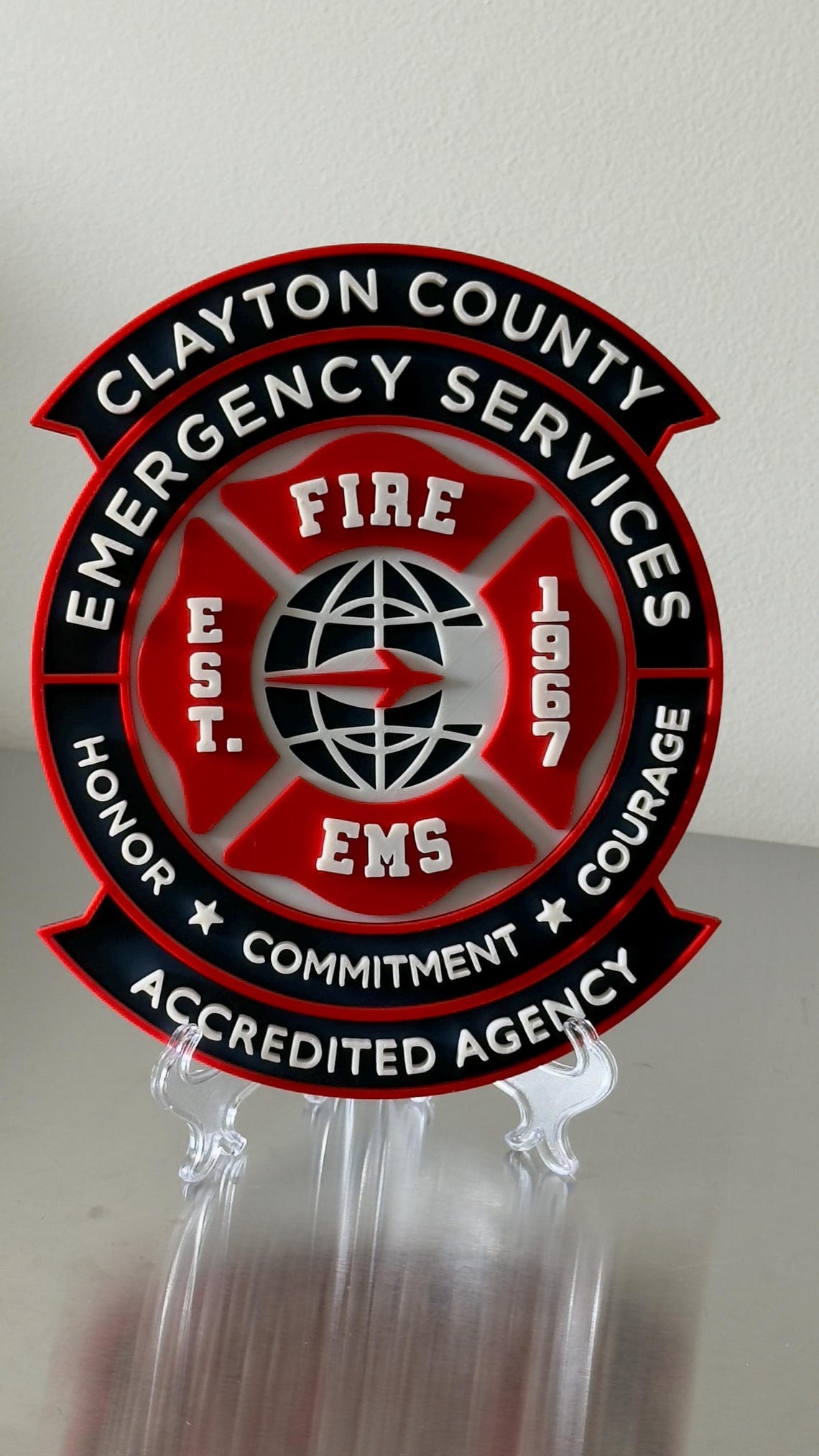 Clayton County GA Fire & EMS 3D Embossed Display Plaque: First ...