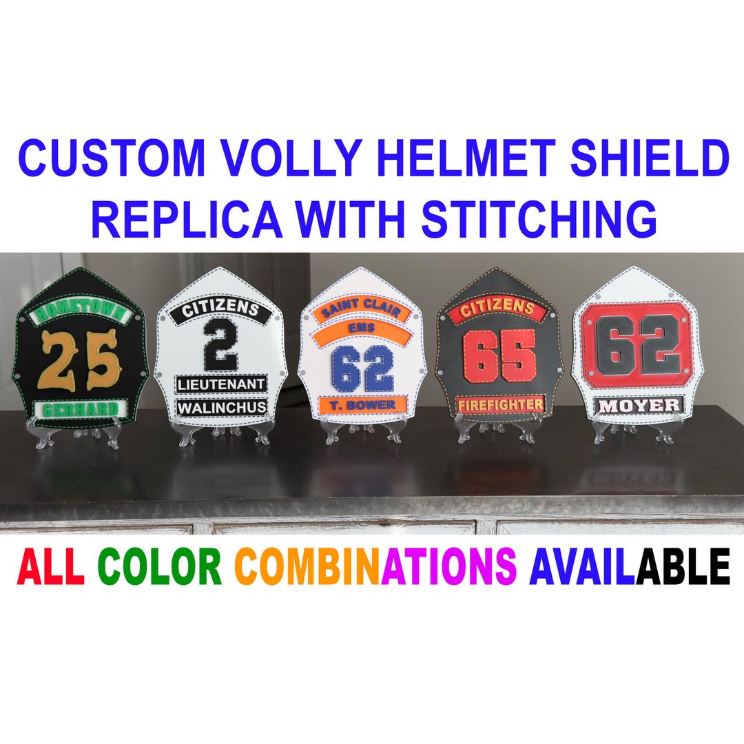 Custom Fire Helmet Shield Replica: 3D First Responder Plaque Patch ...