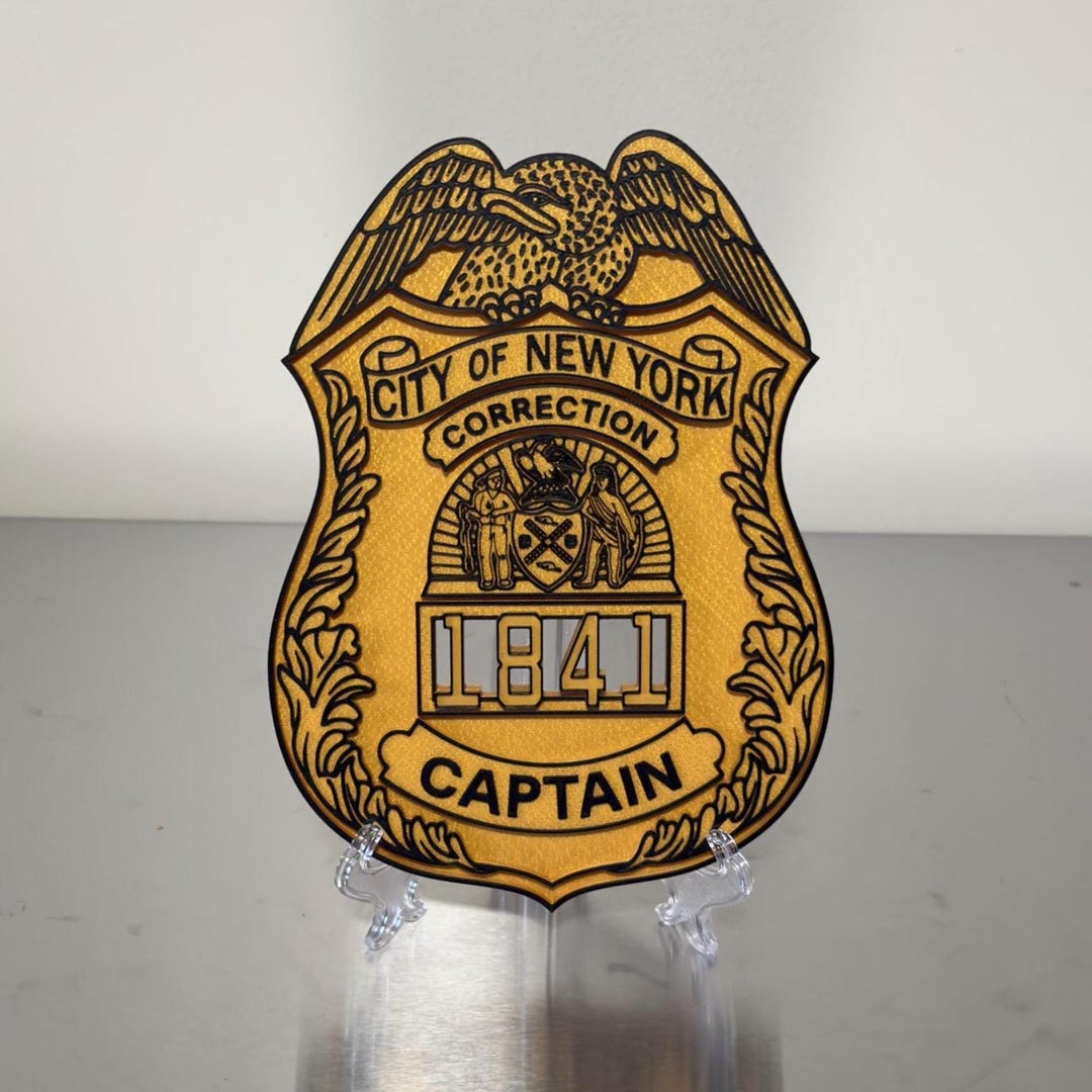 NYC Correction Captain Shield Plaque: First Responder Wall Art NY ...