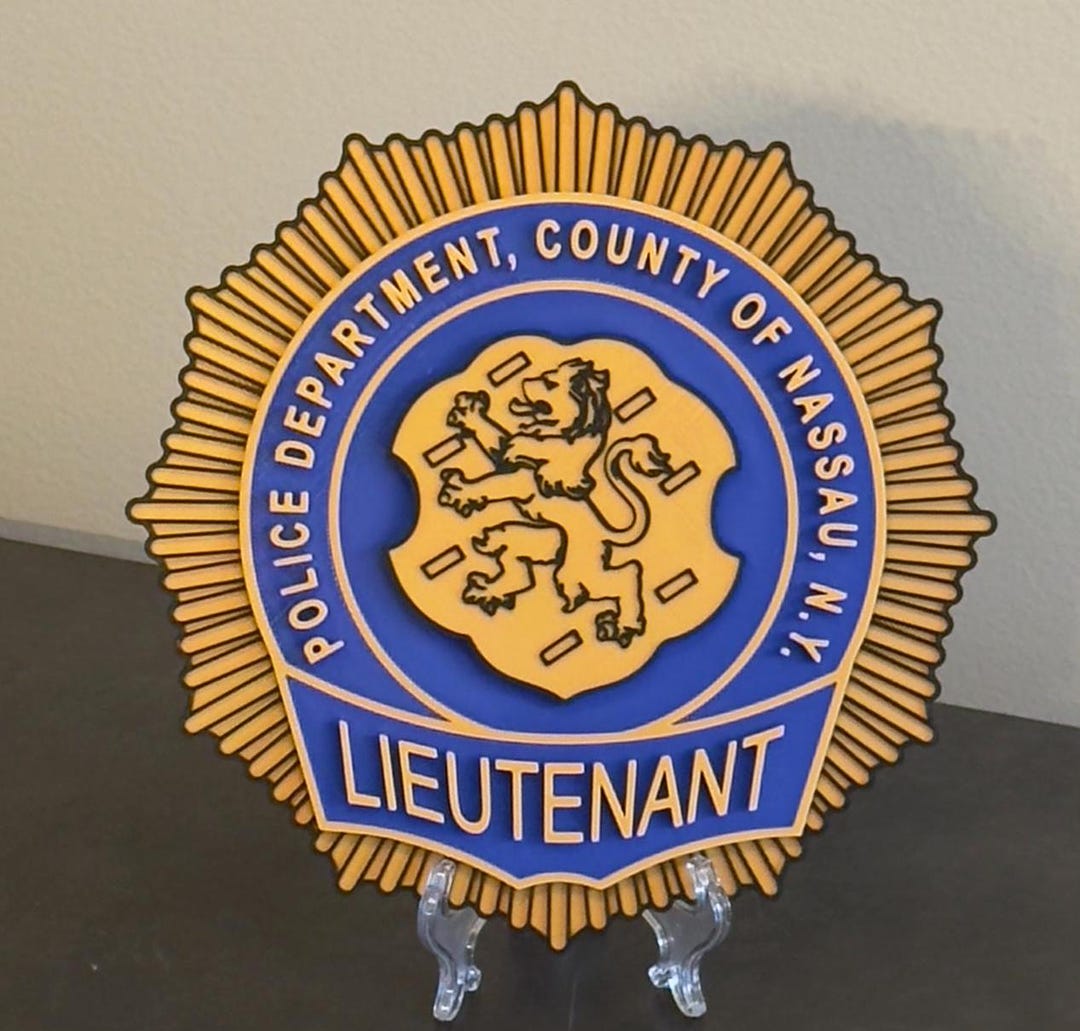 Nassau County Police Lieutenant Shield 3D Plaque New York - Etsy