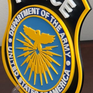 US Department Logo of the Army Police 3D Embossed Display Plaque First ...