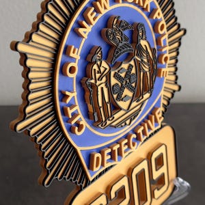 Embossed NYPD Detective Shield Replica: NYC Police Display Plaque Patch ...
