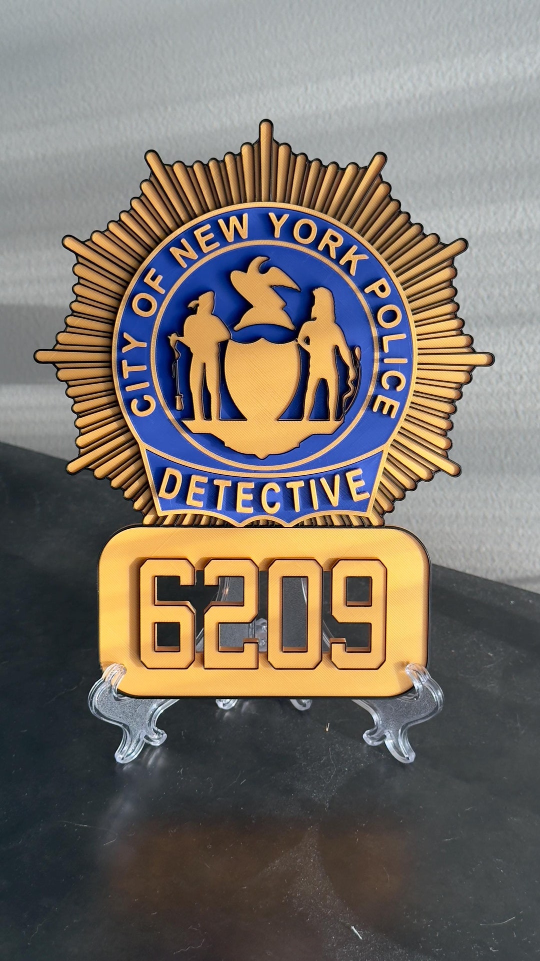 NYPD Detective Shield 3D Replica Display Patch NYC Police Department ...