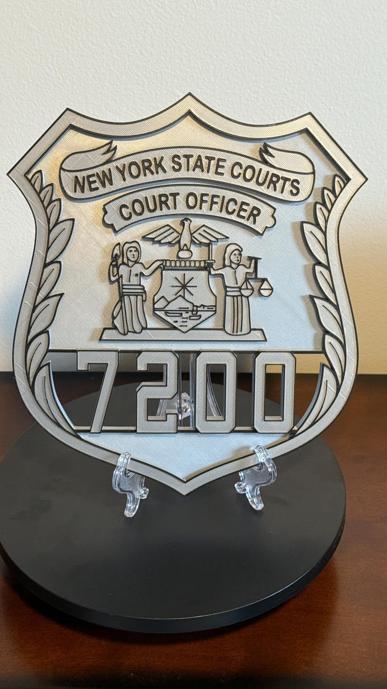 Embossed NYS Court Officer Shield Plaque: 3D Display Police Gift New ...
