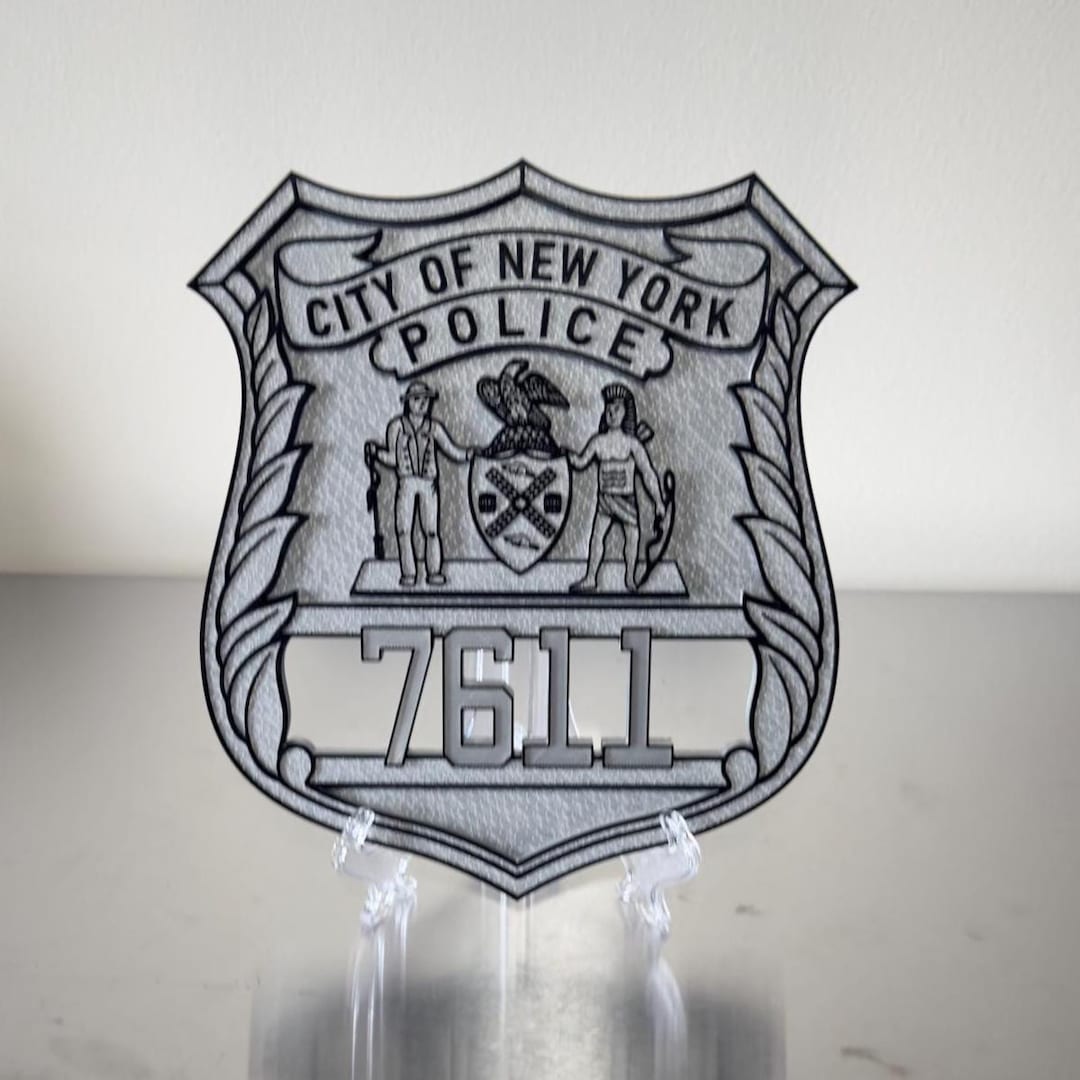 NYPD Police Officer Shield Plaque: 3D Embossed First Responder Wall Art ...