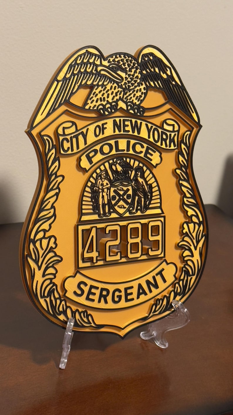 NYPD Sergeant Shield: 3D Embossed NYC Police Plaque - Etsy