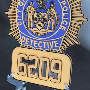 NYPD Detective Shield Plaque, Embossed 3D Display (9 Inch Plaque) - Etsy