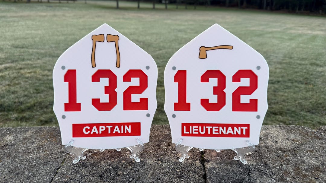 LT & CAPT Fire Helmet Shields 3D Display Replica - Etsy