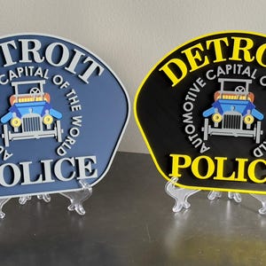 Detroit Police Department 3D Embossed Plaque: First Responder Wall Art ...