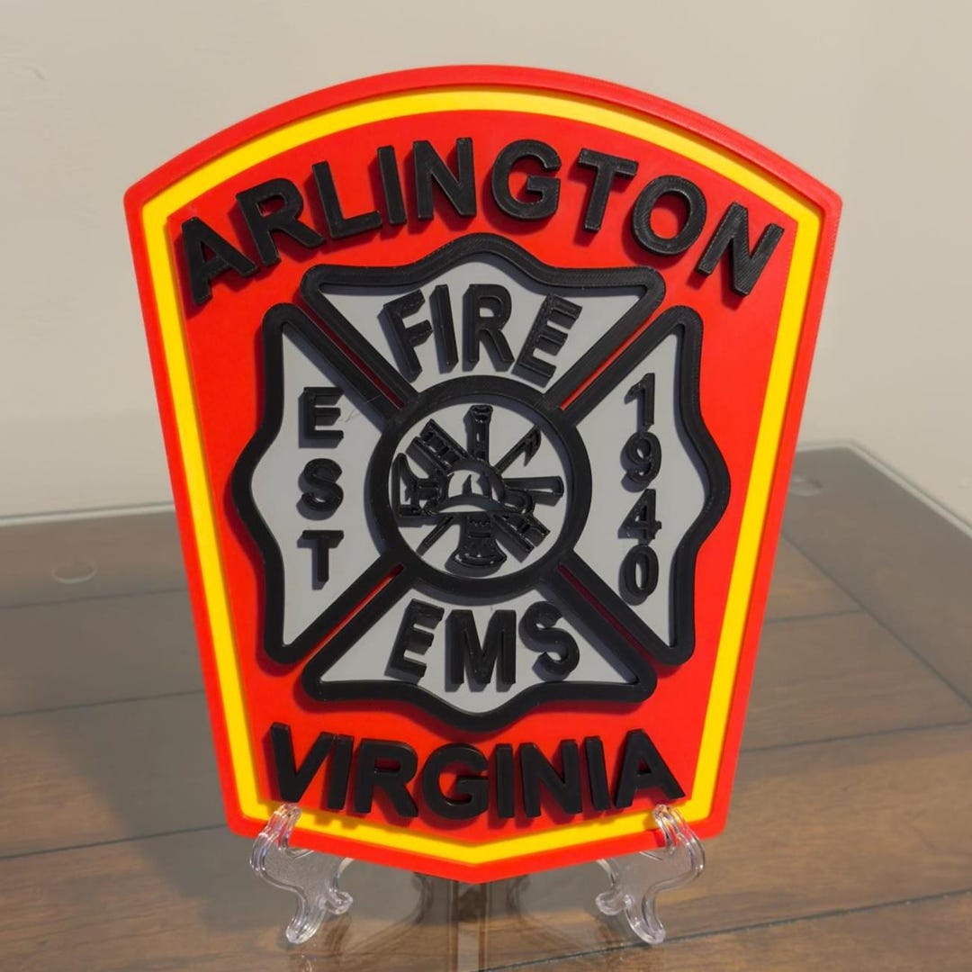 Arlington Virginia Fire Department Logo 3D Plaque First Responder Wall ...