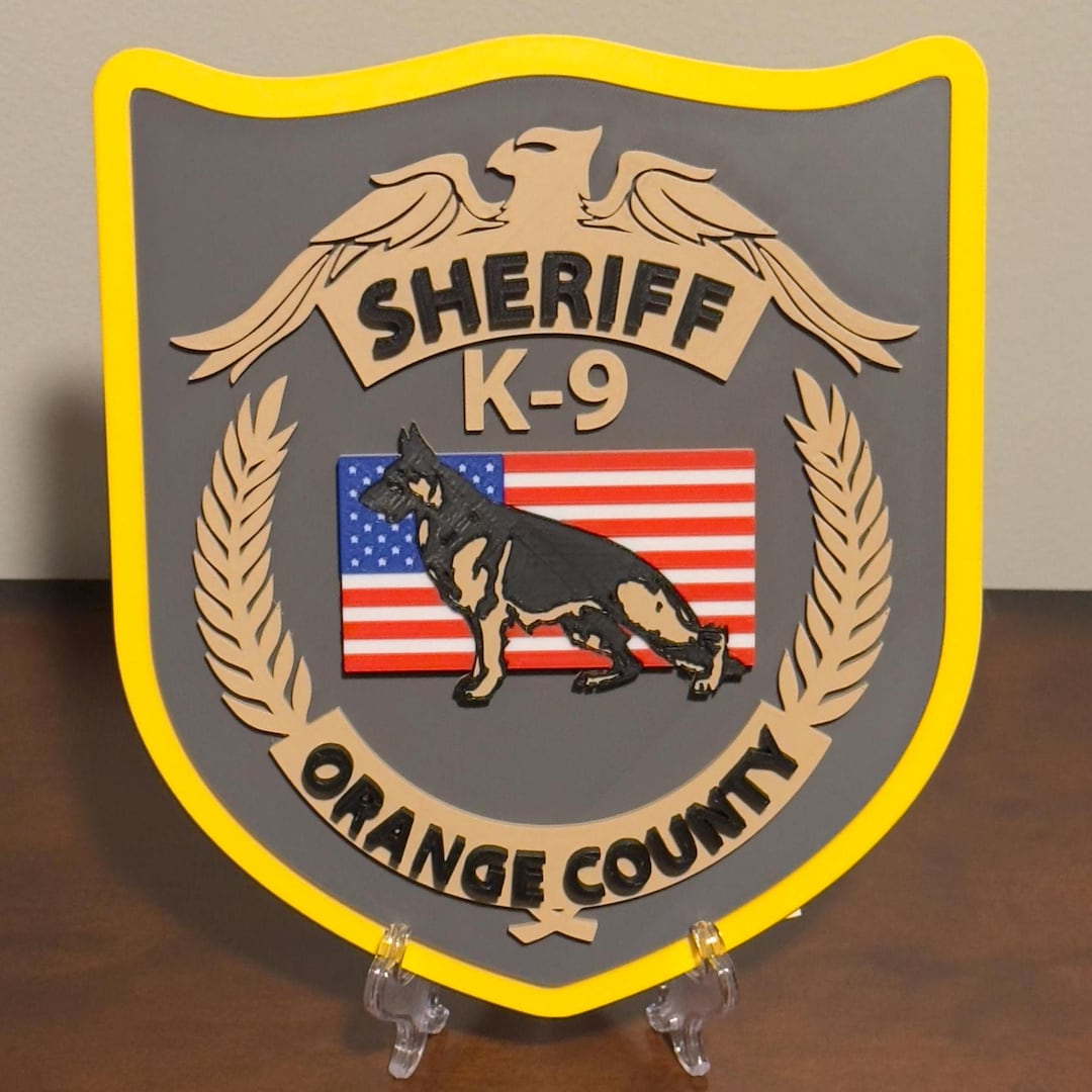 Orange County Sheriff K9 Wall Sign Patch Replica Plaque Gift Thin Blue ...