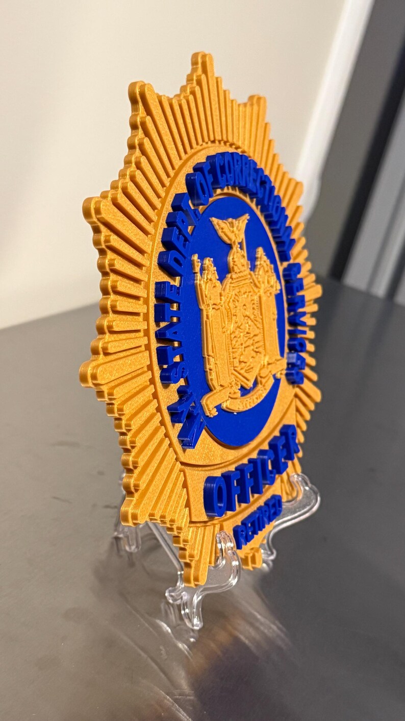 NYS Corrections Officer Badge 3D Plaque: First Responder Gift New York ...