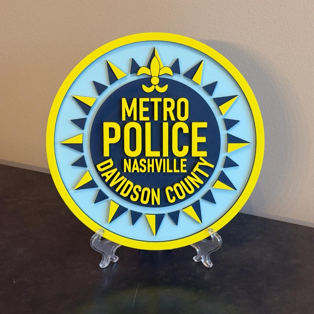 Nashville Metro Police 3D Display Police Patch Embossed 9" Plaque - Etsy