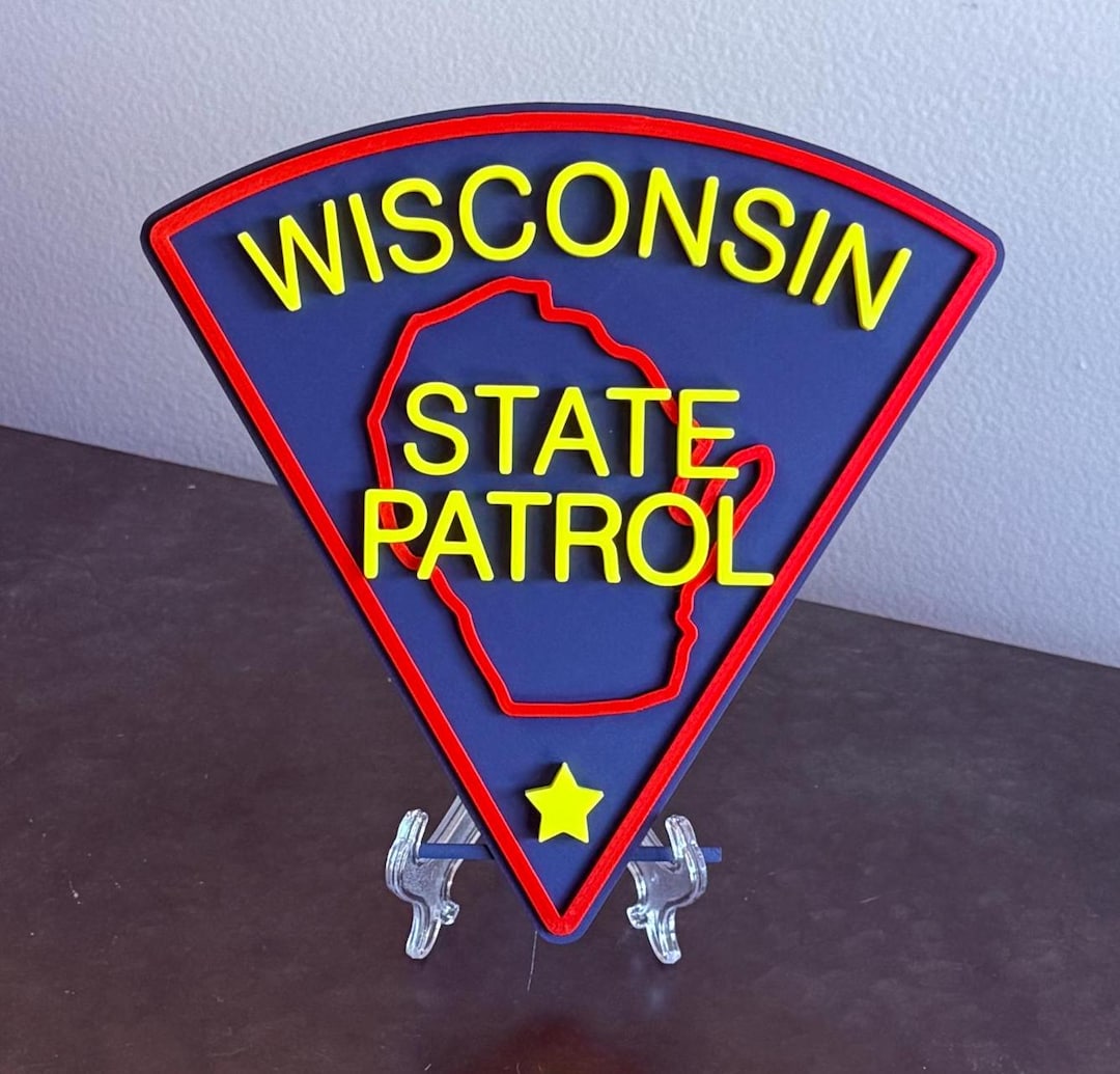 Wisconsin State Patrol Triangle Police 3D Display Police Patch Embossed ...
