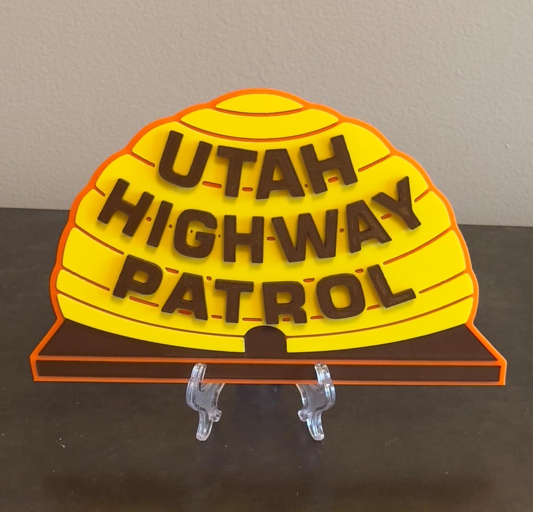 Utah Highway Patrol Bee Hive 3D Display Police Patch Embossed 9" Plaque ...
