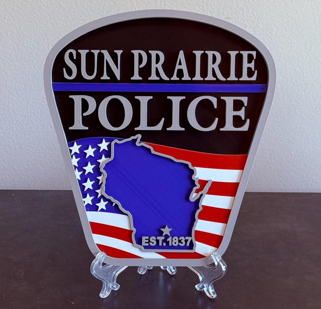 Sun Prairie Police 3D Display Police Patch Embossed Plaque Police ...