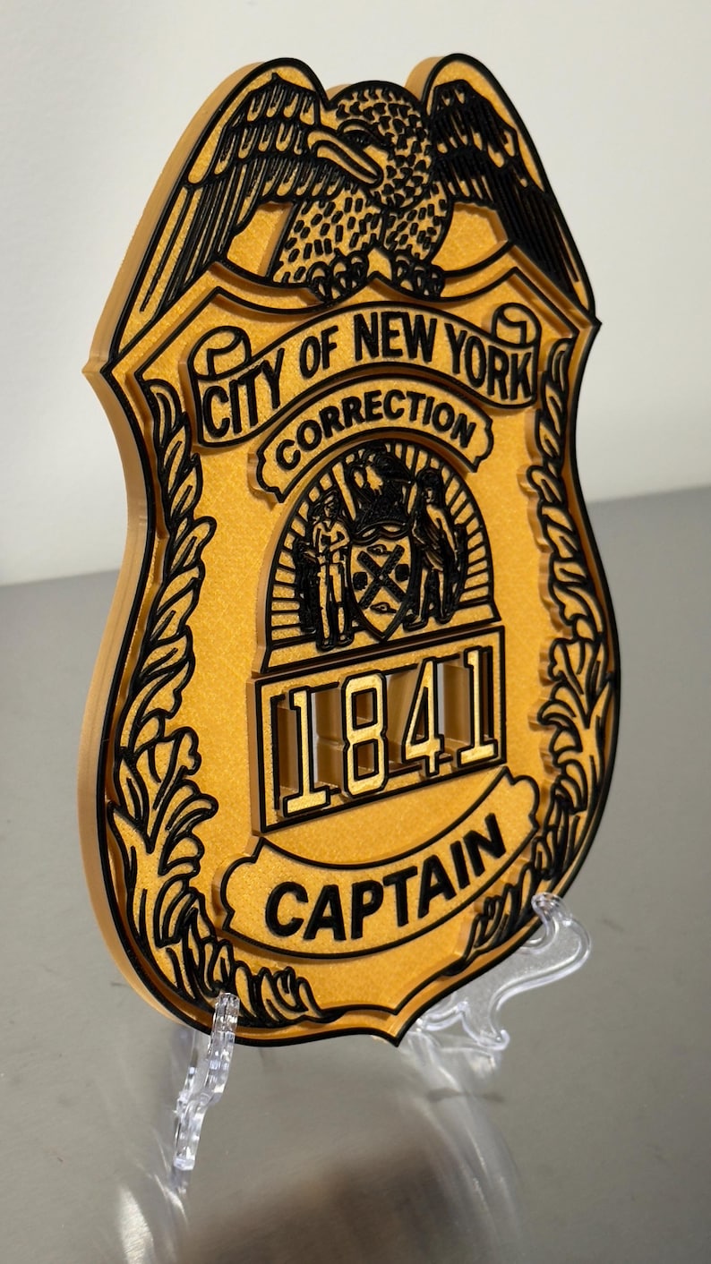 NYC Correction Captain Shield Plaque: First Responder Wall Art NY ...