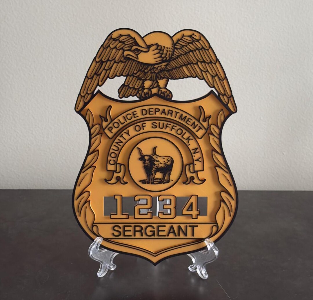 Suffolk County NY Sergeant Shield 3D Display Patch Embossed Long Island ...