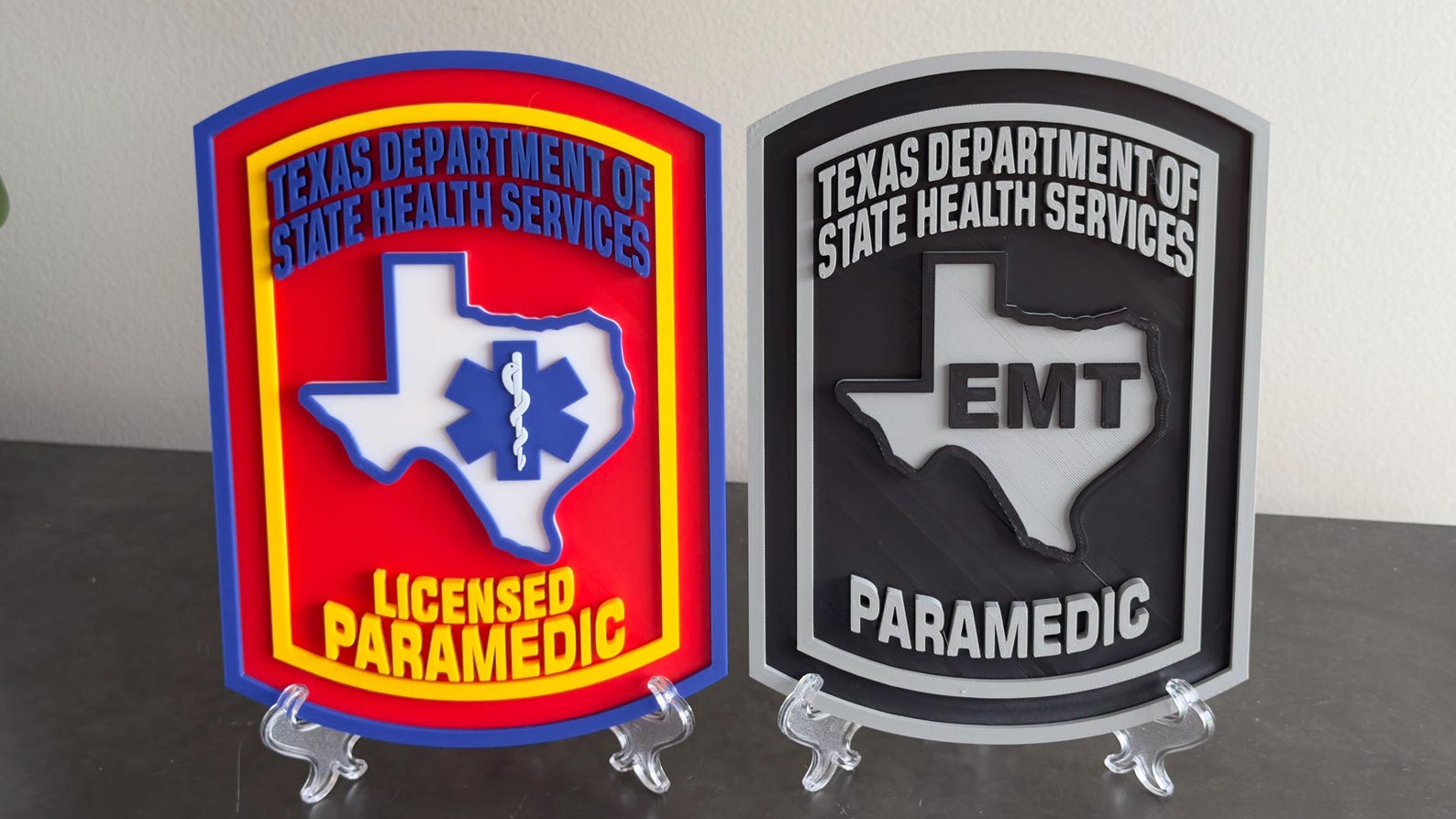 Texas Paramedic Patch Plaque: 3D Embossed First Responder Wall Art TX ...